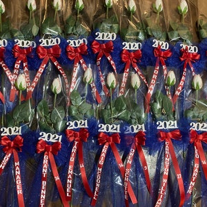 BASEBALL Rose With Custom Bow and 2025 Year Pick - Etsy