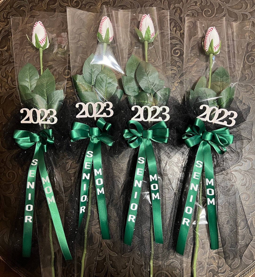BASEBALL Rose With Custom Bow and 2023 Year Pick - Etsy