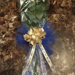 Softball Rose Bouquet With 3 Softball Roses/greenery/baby's Breath/ and ...