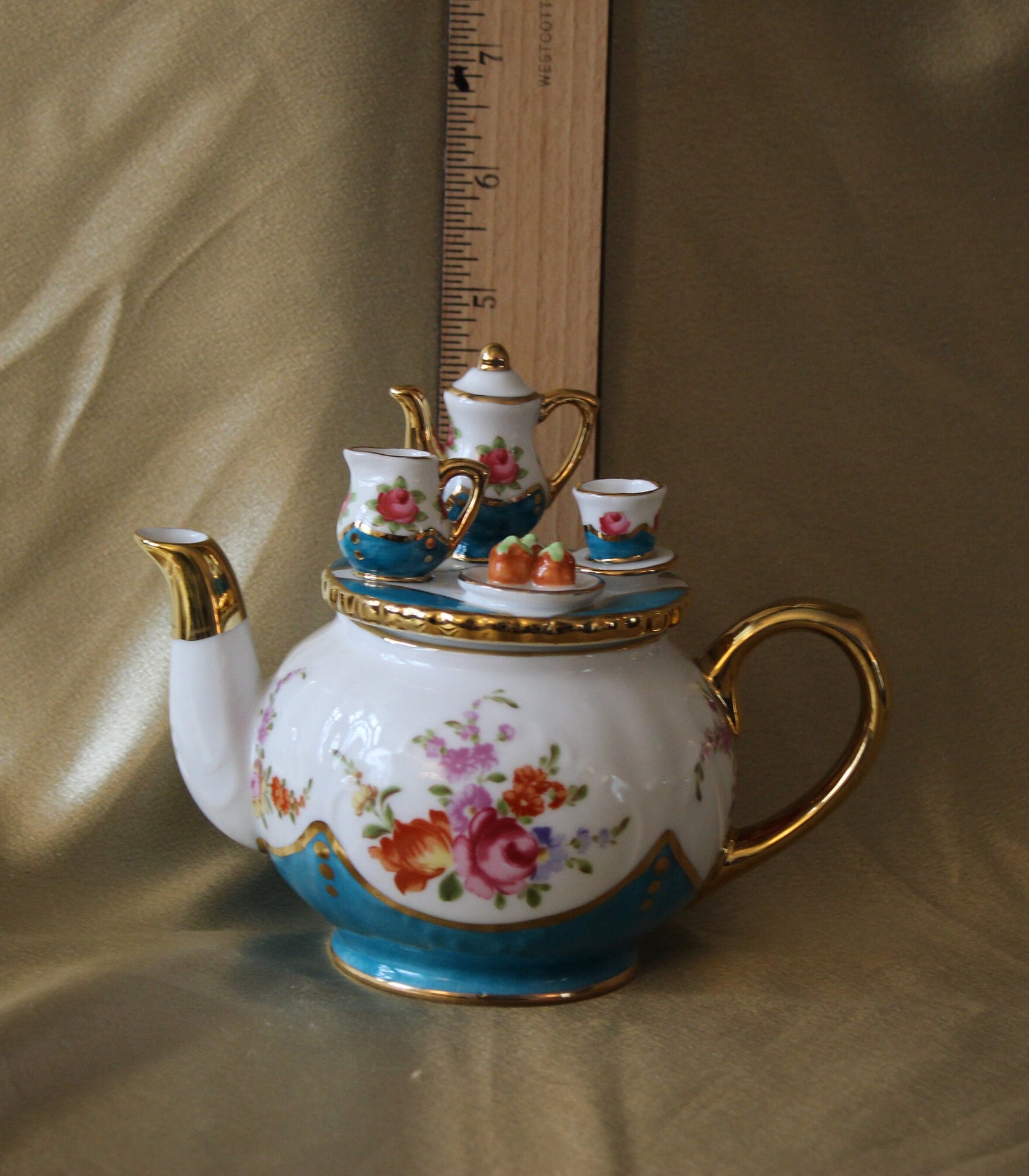 Lillian Vernon Vintage Ceramic Miniature Tea Table Setting Teapot - Etsy