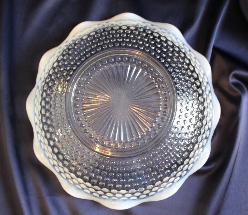 Vintage 1940's Anchor Hocking Glass Co's Opalescent Ruffled Hobnail ...