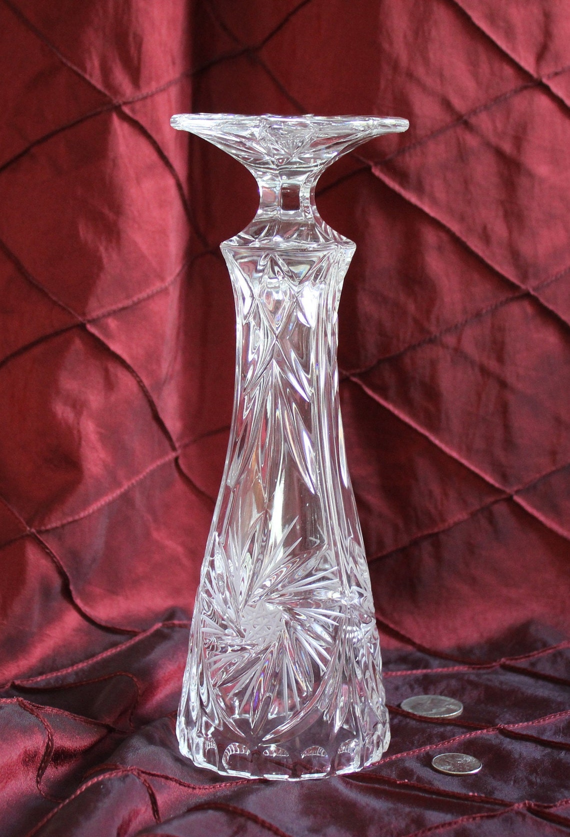 Vintage Lead Crystal Vase the Victoria Etched 8 Point Star Pinwheel - Etsy