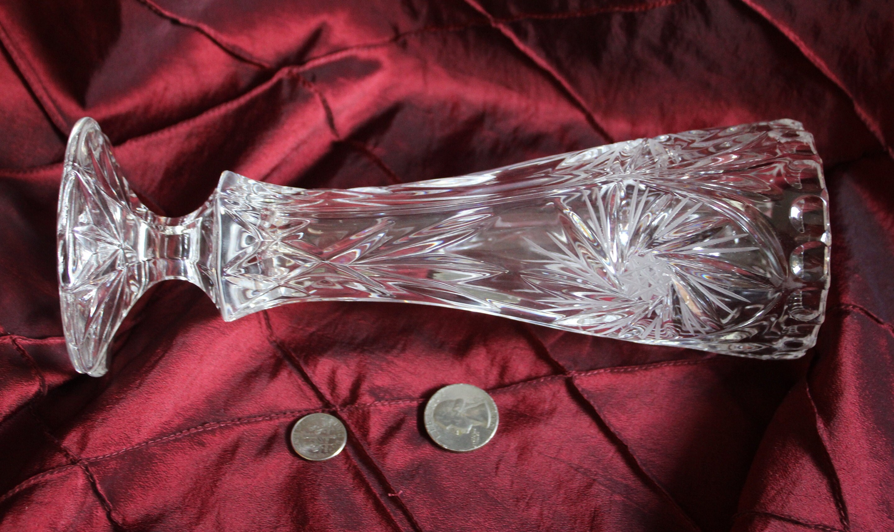 Vintage Lead Crystal Vase the Victoria Etched 8 Point Star Pinwheel - Etsy