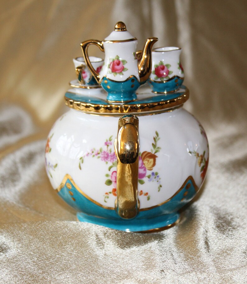 Lillian Vernon Vintage Ceramic Miniature Tea Table Setting Teapot - Etsy