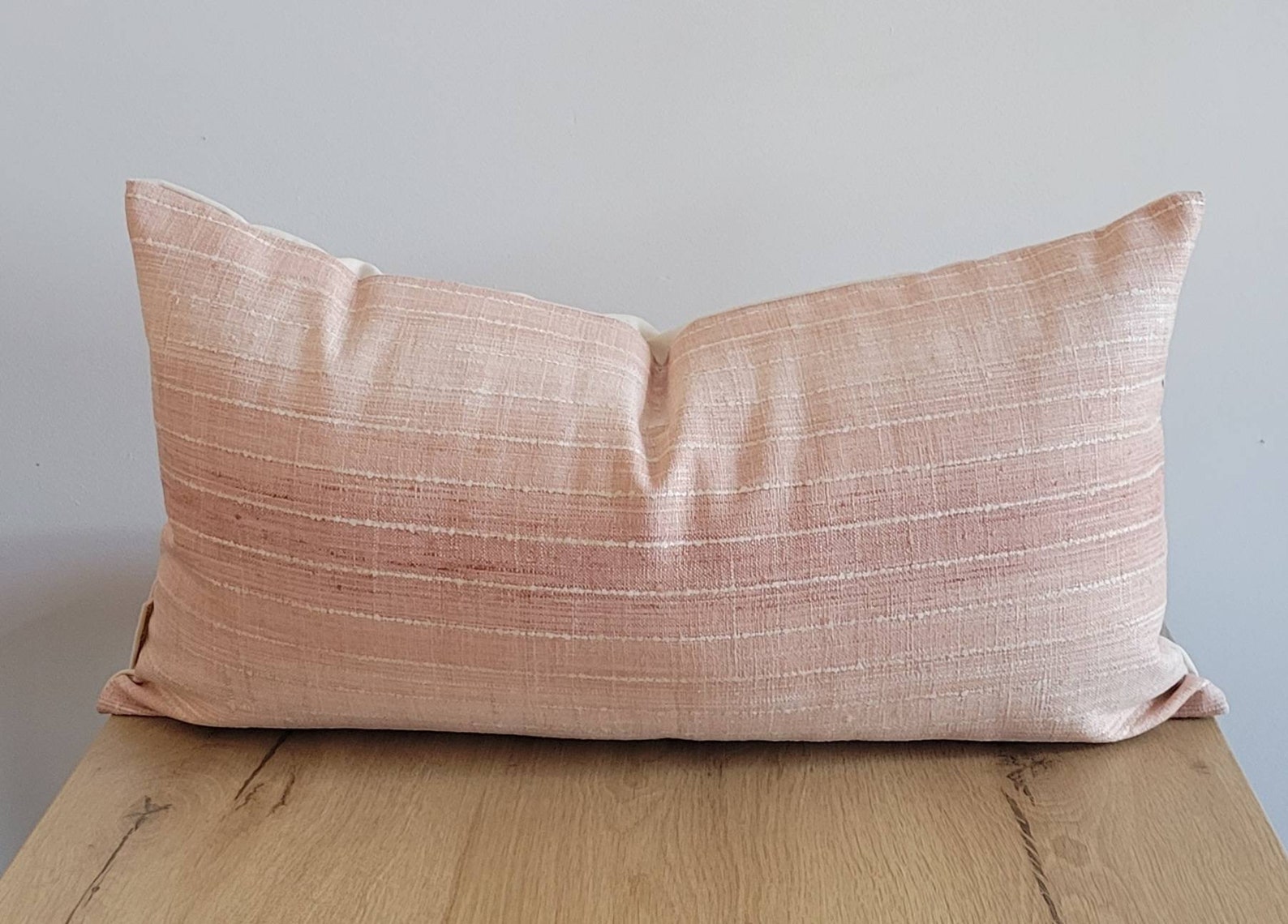 Blush Pink Pillow Cover, Soft Pink and White Textured Pillow, Boho ...