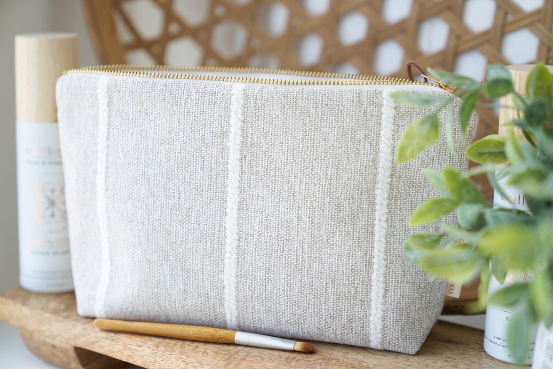 Unique Makeup Bag, Neutral Cosmetic Bag, Country Rustic Makeup Bag ...