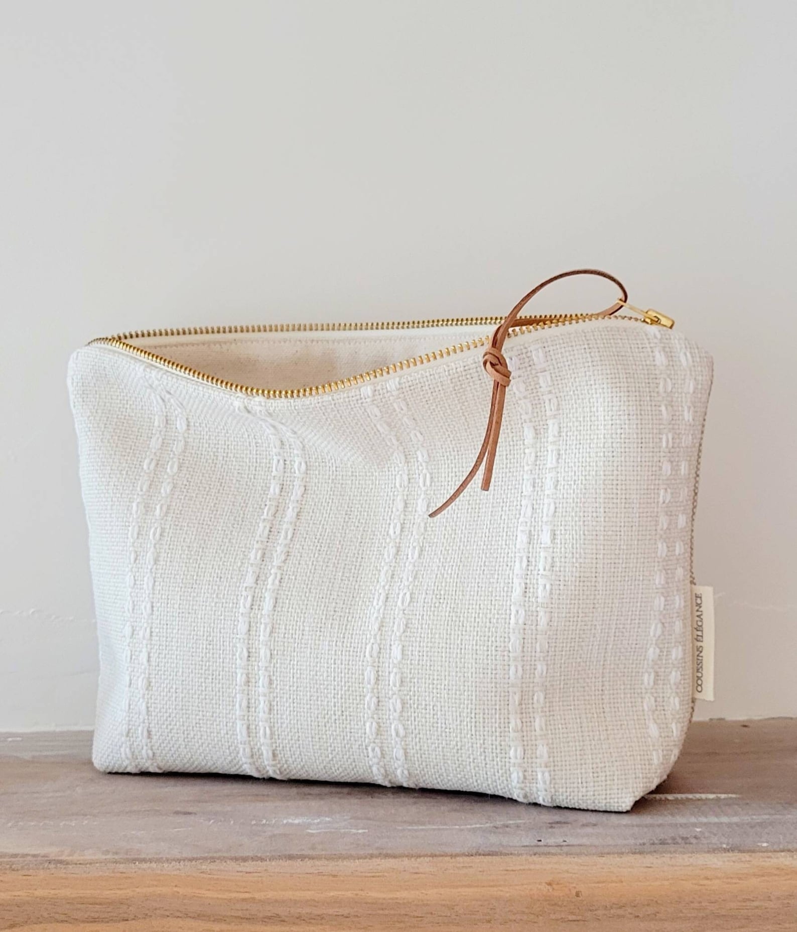 Creamy White Makeup Bag Unique Cosmetic Bag Minimalist - Etsy