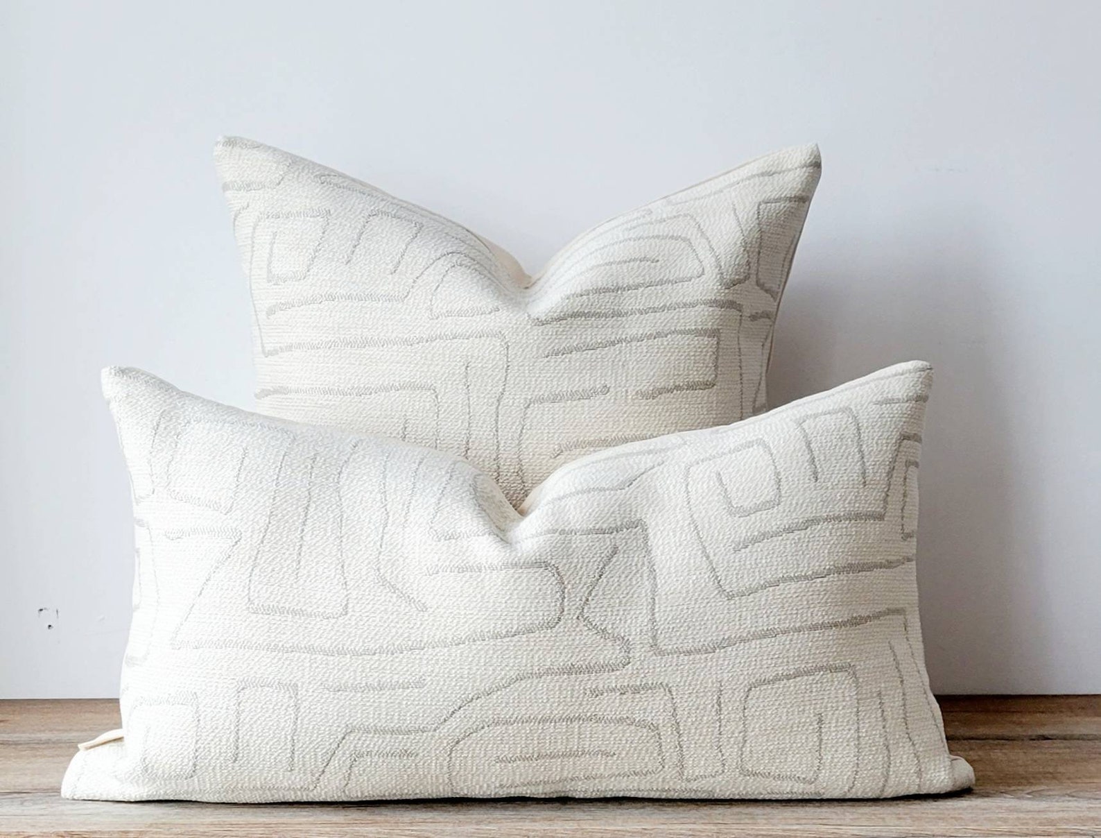Designer Modern Pillow Cover Gray and off White Abstract - Etsy