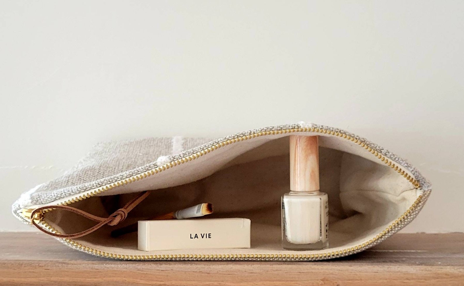 Unique Makeup Bag Neutral Cosmetic Bag Country Rustic Makeup - Etsy