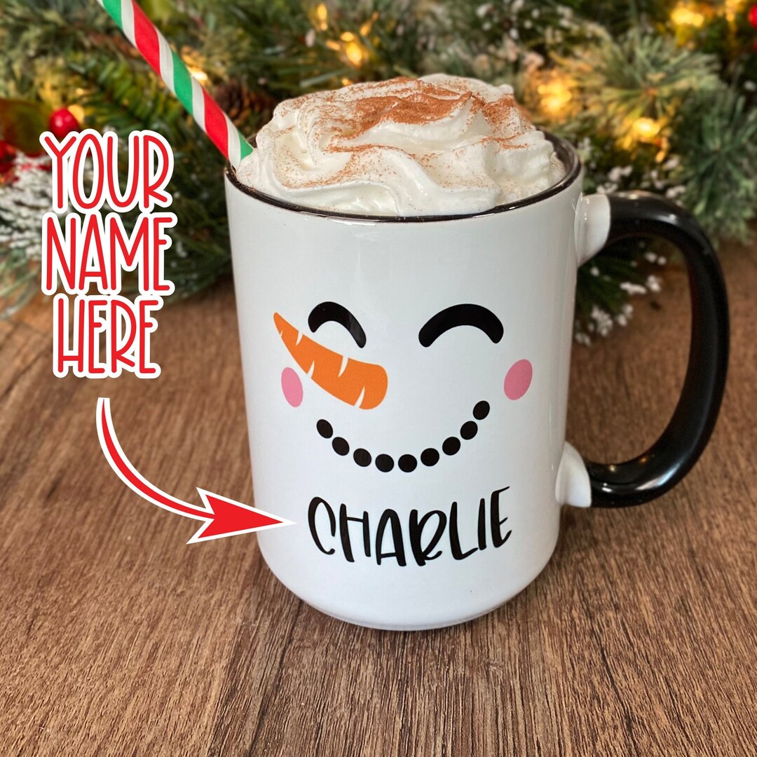 Personalized Snowman Face Mug, Secret Santa Gift, Personalized Hot ...