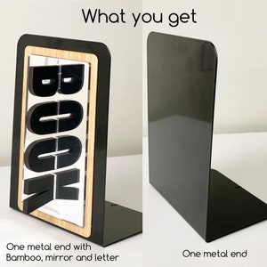 Metal Book Stand With Mirror Illusion. Book Ends - Etsy