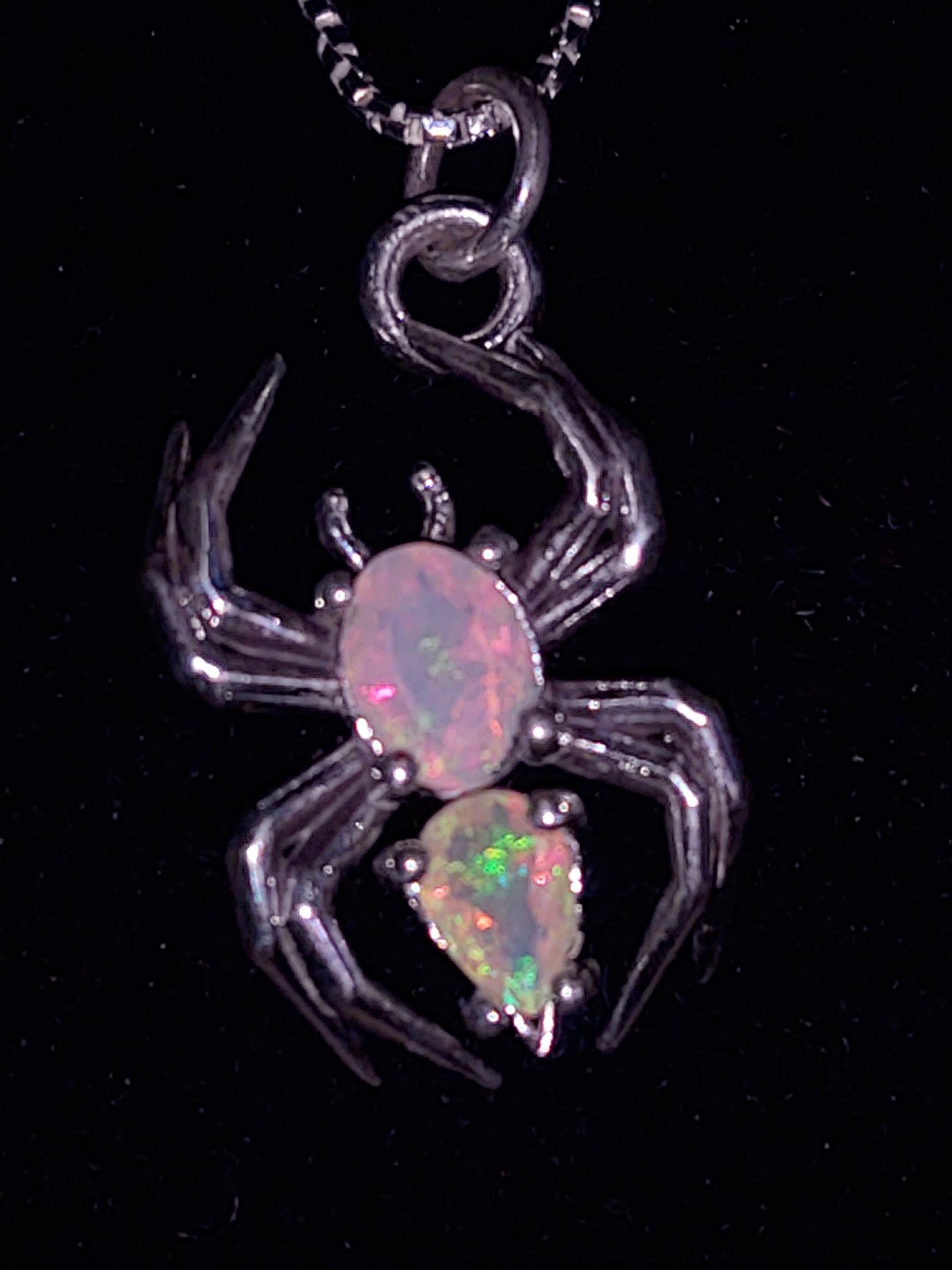 Ethiopian Opal Spider Necklace - Etsy