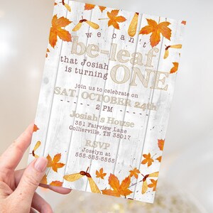 Fall, Autumn Birthday Party Invitation DIGITAL DOWNLOAD Printable ...