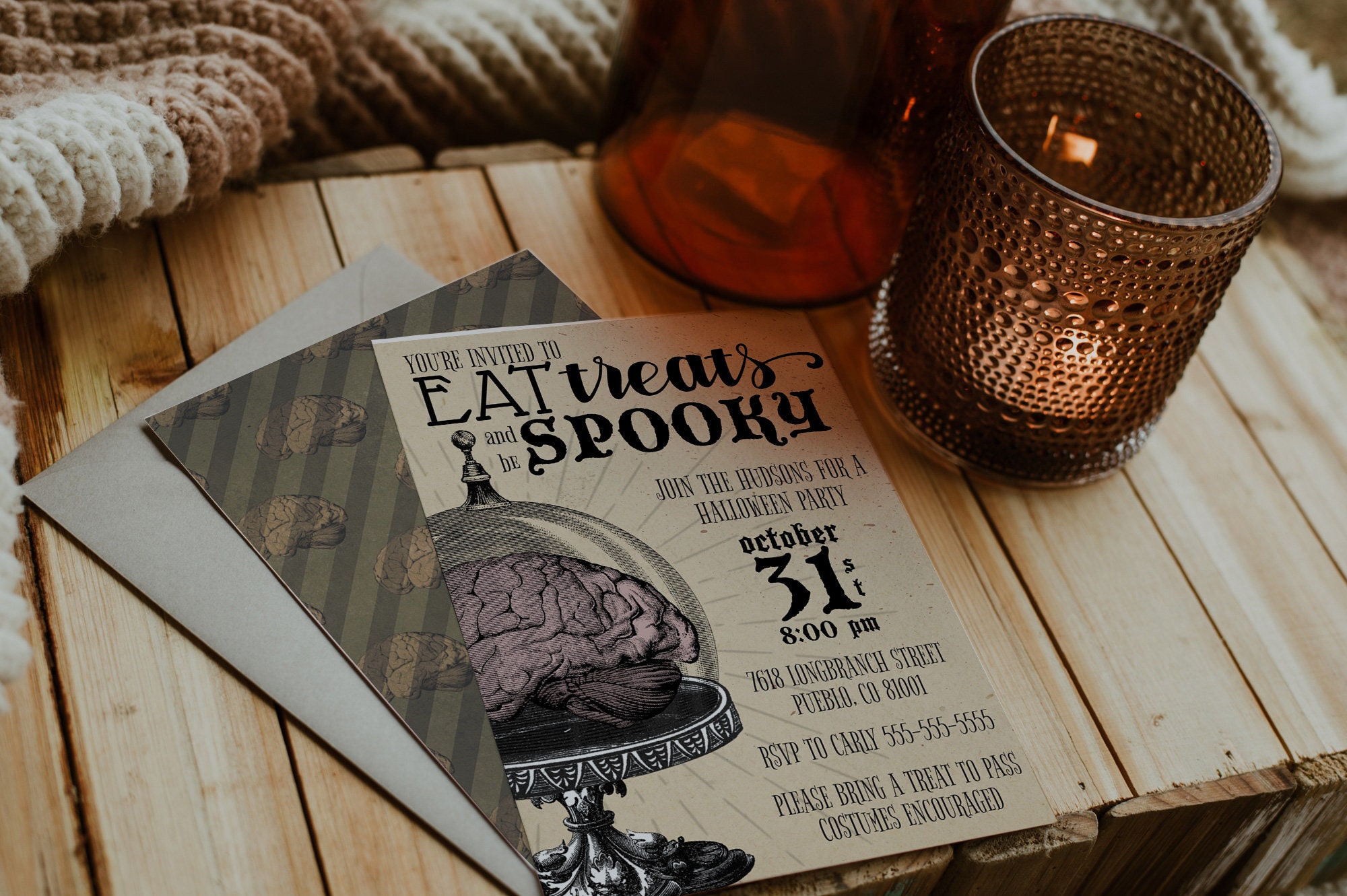 Eat Treats and Be Spooky Halloween Party Invitation DIGITAL - Etsy