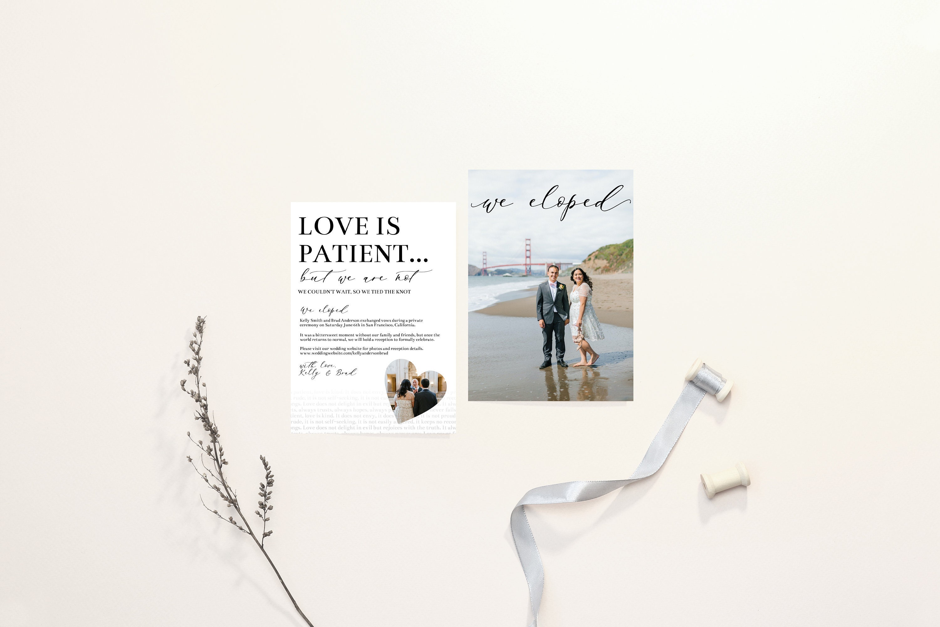 Love is Patient but We Are Not, Elopement Announcement INSTANT DIGITAL ...