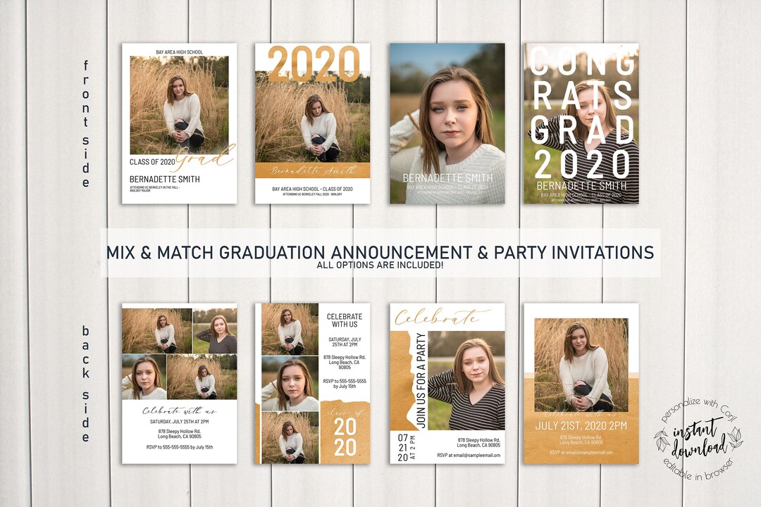2020 Graduation Celebration Invitation INSTANT DIGITAL DOWNLOAD ...