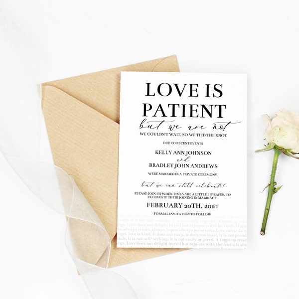 Elopement Announcement - Etsy