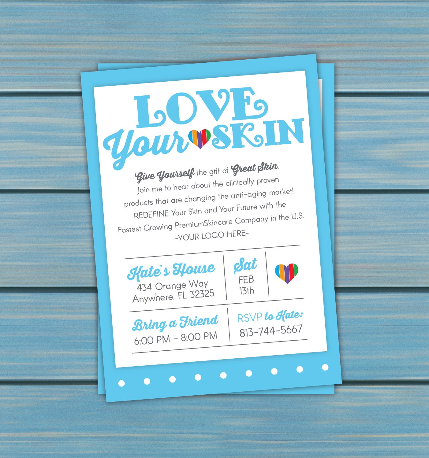 Skincare Event Invitation Love Your Skin 5x7 DIGITAL - Etsy