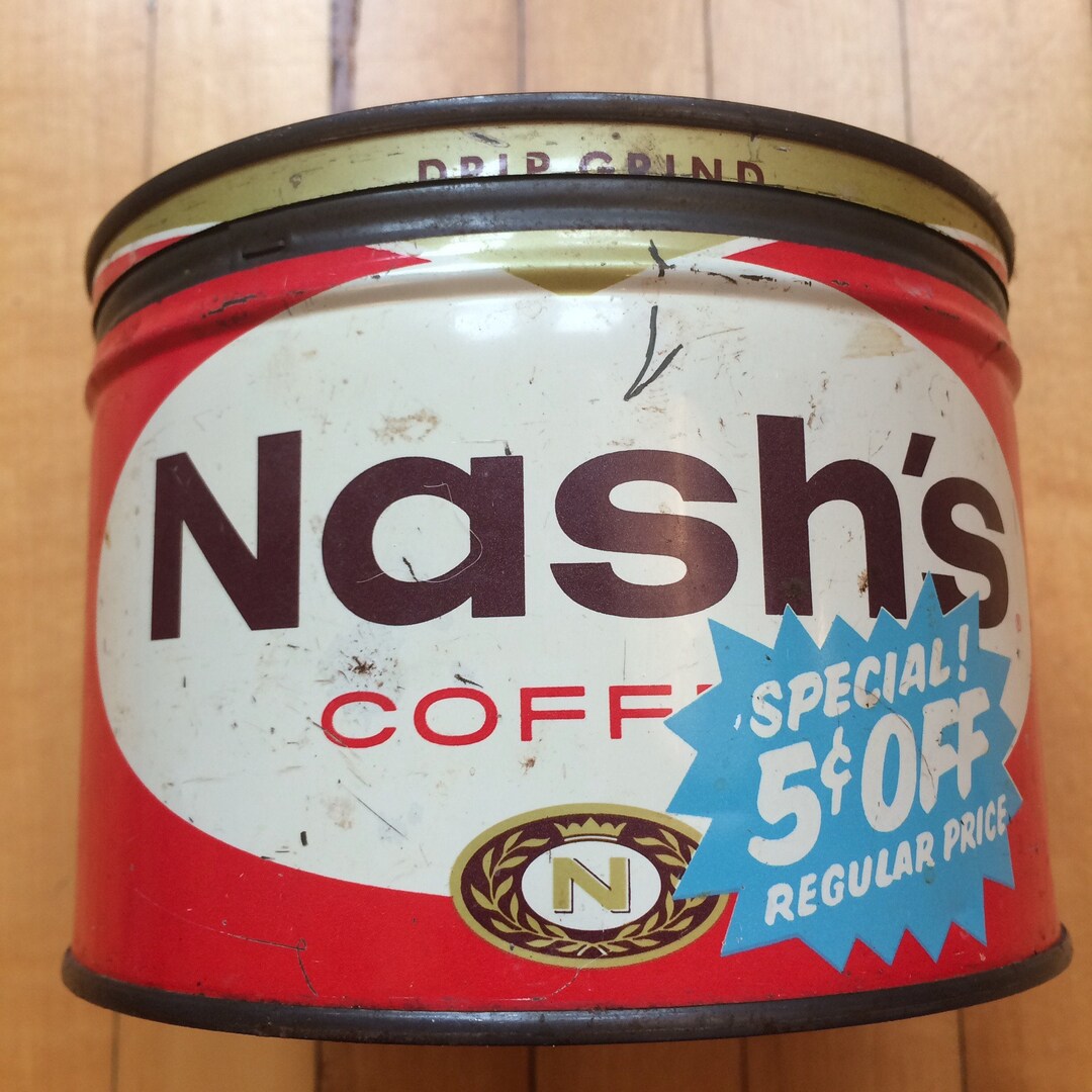 Nash's Coffee Can Vintage One Pound Tin Steel Cut Key Wind - Etsy