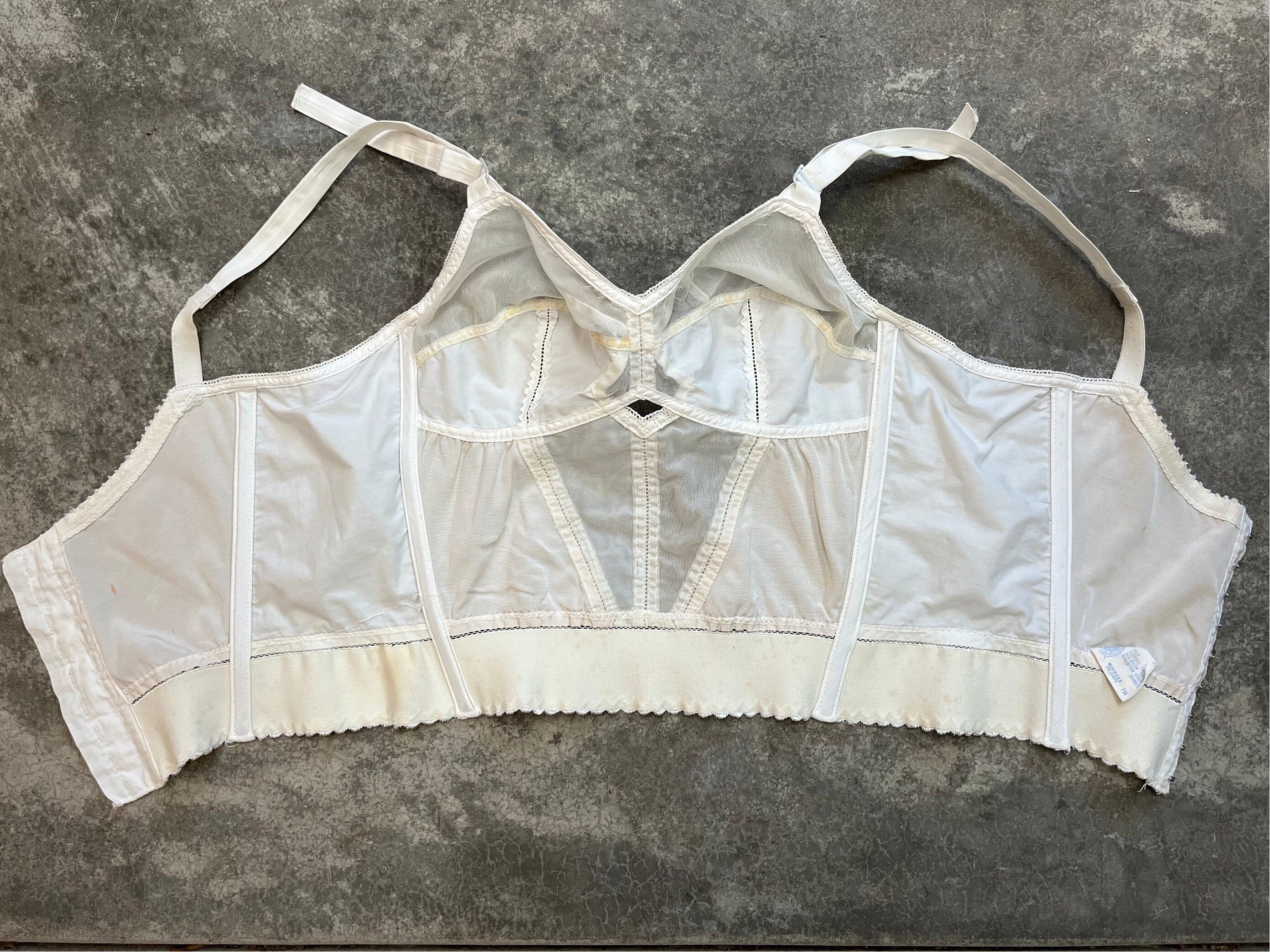 Vintage Water Bali Bow Bra 1130 1950's White Light Boned Corset Size ...