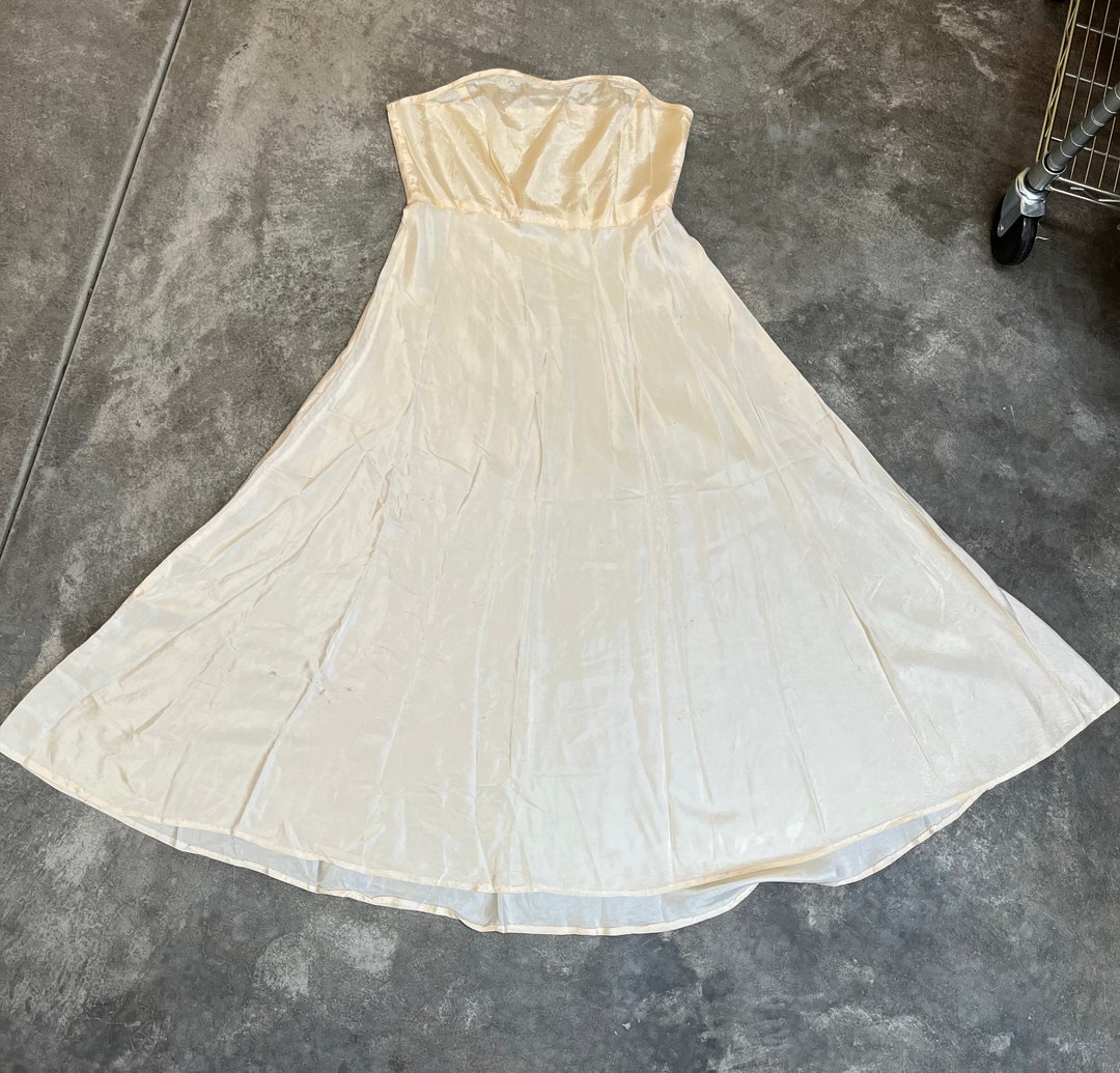 Strapless Full Length Slip Ivory Rayon Foundation Garment - Etsy