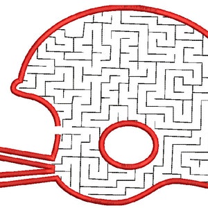 Football Helmet Maze machine embroidery 4 sizes 8 formats | Etsy
