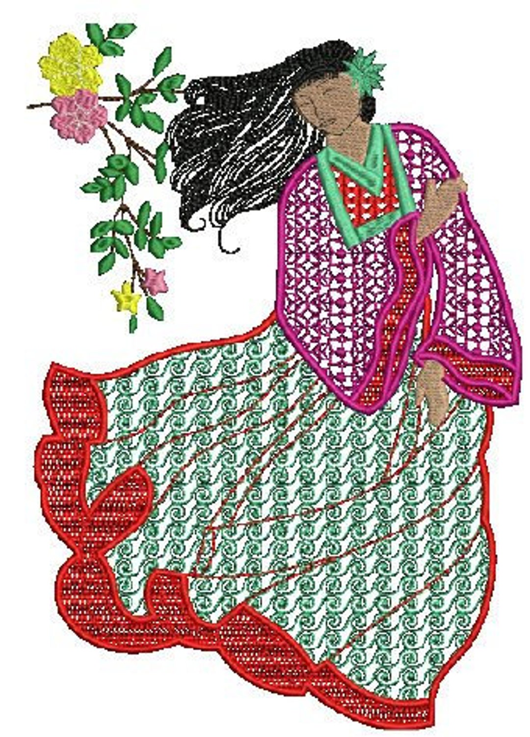 1 Oriental Design Colorwork Machine Embroidery ,3 Designs,8 Formats(dst ...