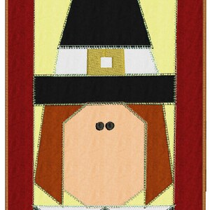 Thanksgiving Pilgrim Quilt Block Machine Embroidery Applique,4 Sizes,8 ...