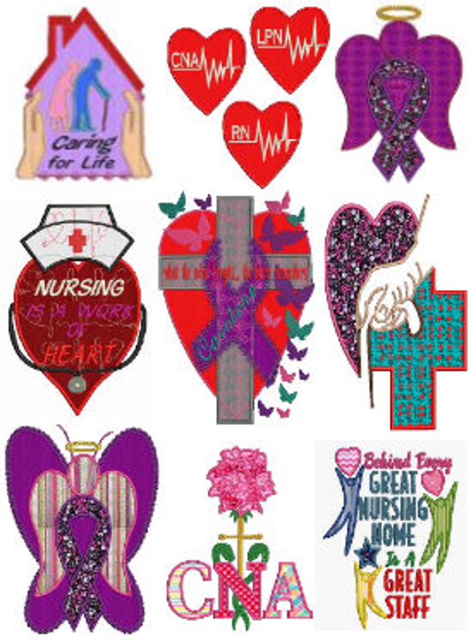 Nursing Home Design3 Alzheimers Machine Embroidery Applique,4 Sizes,8 ...