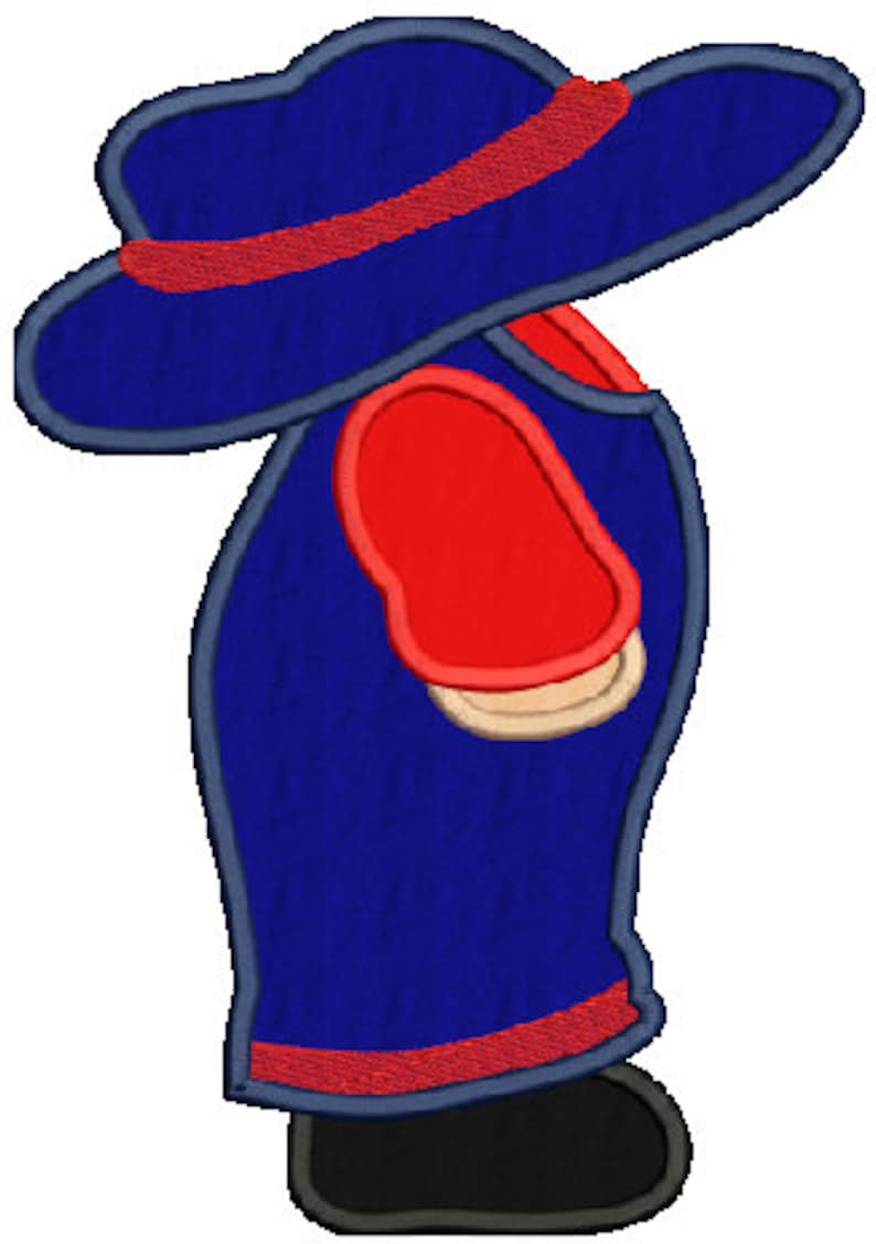 REVISED Overall Bill Embroidery Applique Design4, 4 Sizes, 8 Formats ...