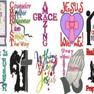 Amazing Grace Applique Machine Embroidery Applique Design,4 Sizes,8 ...