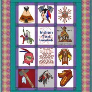 2 Designs,indian 10 Commandments Front and Back Machine Embroidery ...