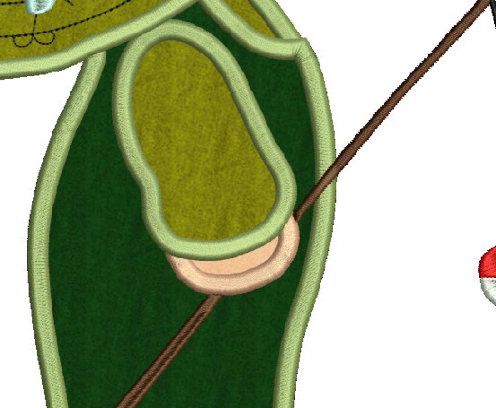 REVISED Overall Bill Fishing Embroidery Applique,4 Sizes,8 Formats(dst ...