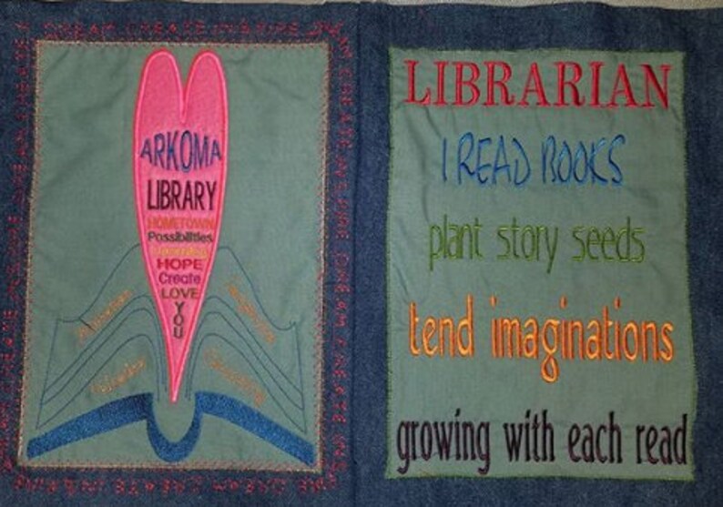 Reading BOOKS Design7 Librarian Colorwork Machine Embroidery,8 Formats ...