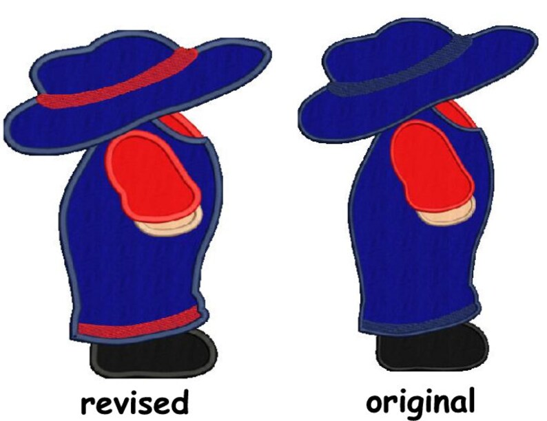 REVISED Overall Bill Embroidery Applique Design4, 4 Sizes, 8 Formats ...