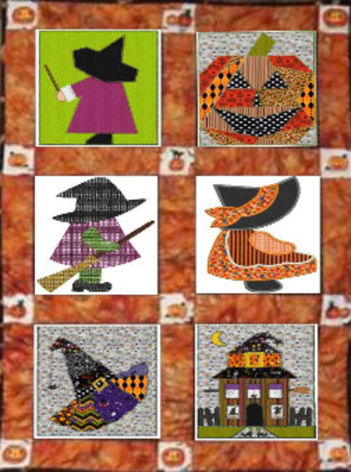 Witches House Quilt Block Machine Embroidery Applique3 | Etsy