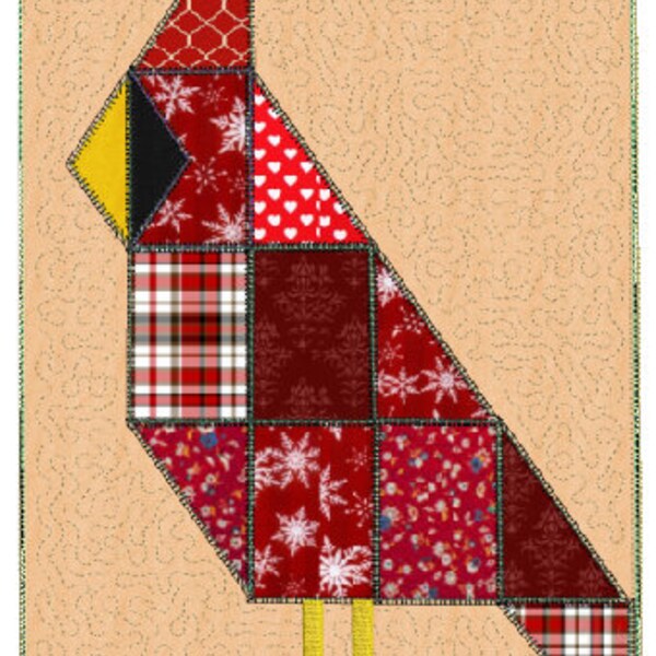 Cardinal Quilt Block - Etsy