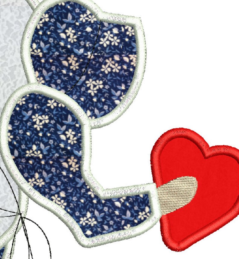 Angel Sue With Heart Machine Embroidery Applique,4 Sizes,8 Formats(dst ...