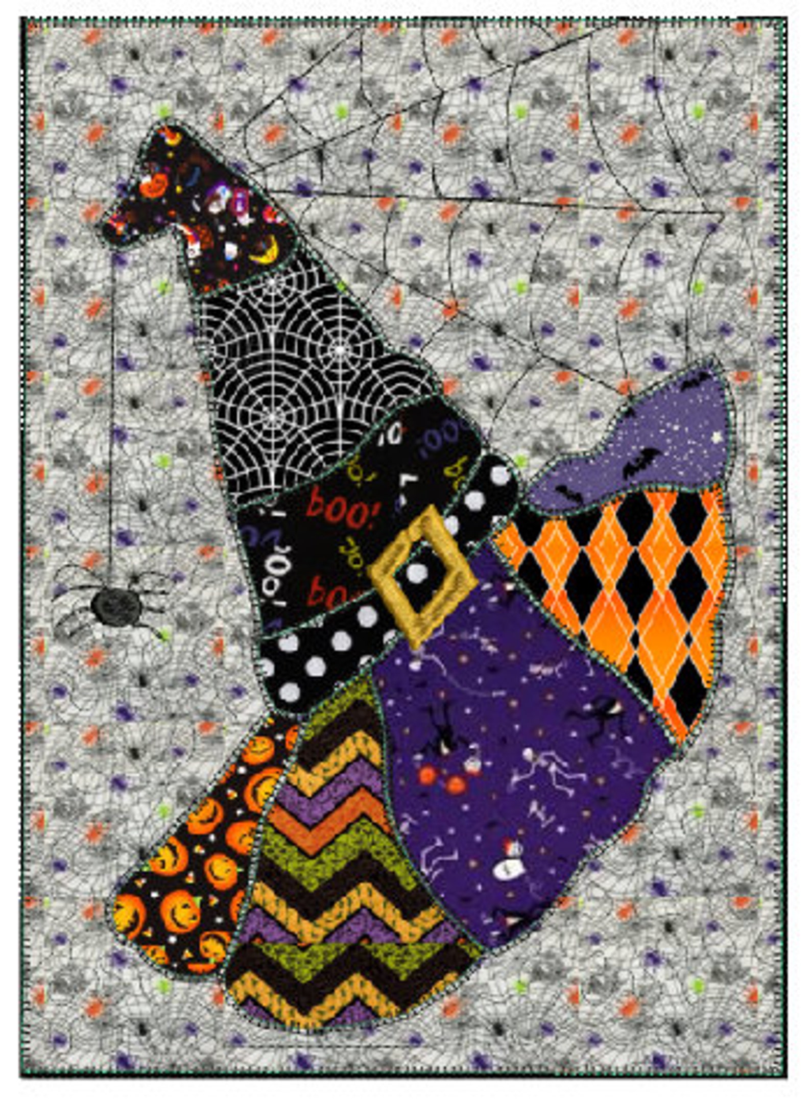 Witches Hat Quilt Block Machine Embroidery Applique3 Sizes8 | Etsy