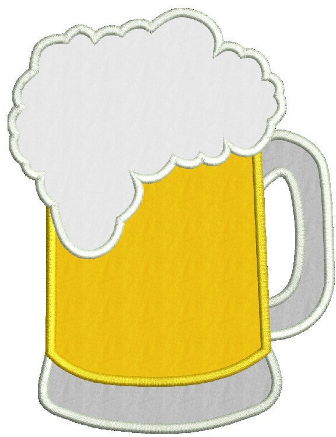 Mug of Beer Embroidery Design Applique, 1 Pattern, 4 Sizes, 8 Formats ...