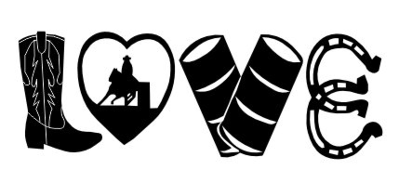 Love Barrel Racing Embroidery Design4 Sizes8 | Etsy