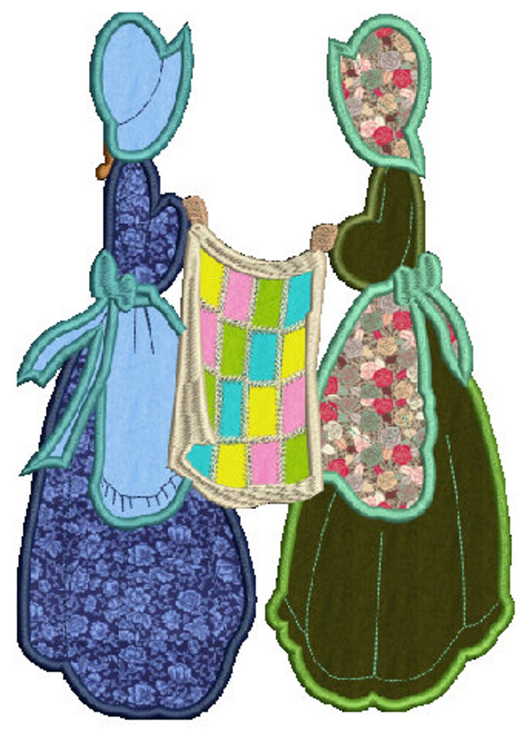 Quilting Sisters Machine Embroidery Applique Design11,4 Sizes,8 Formats ...