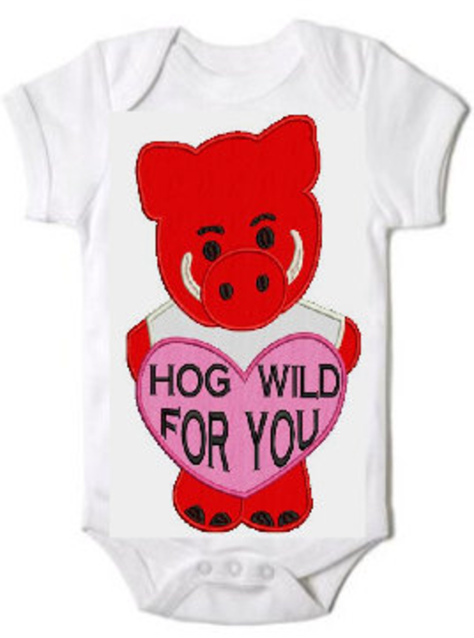 Baby Razorback Valentine Embroidery Applique Design4 Sizes8 - Etsy