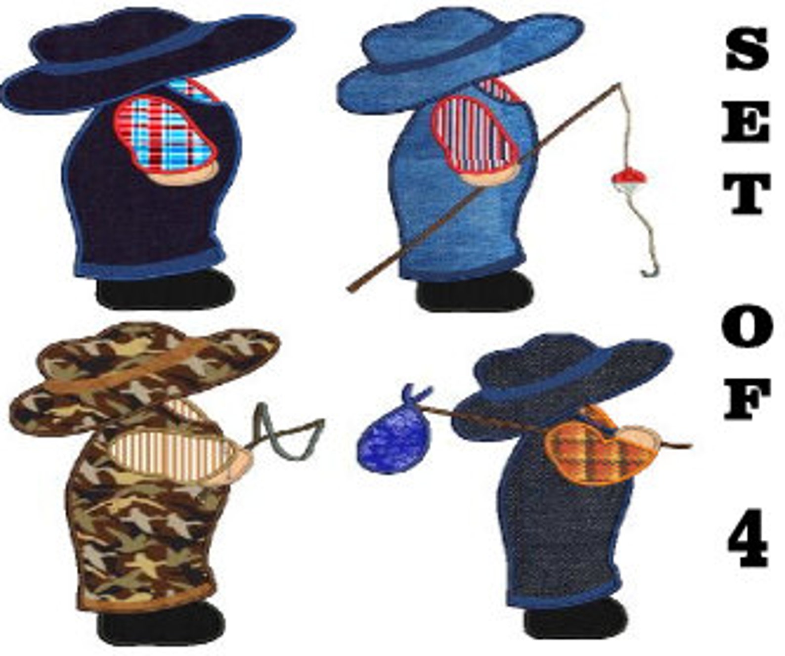 REVISED Overall Bill Embroidery Applique Design4 4 Sizes 8 - Etsy