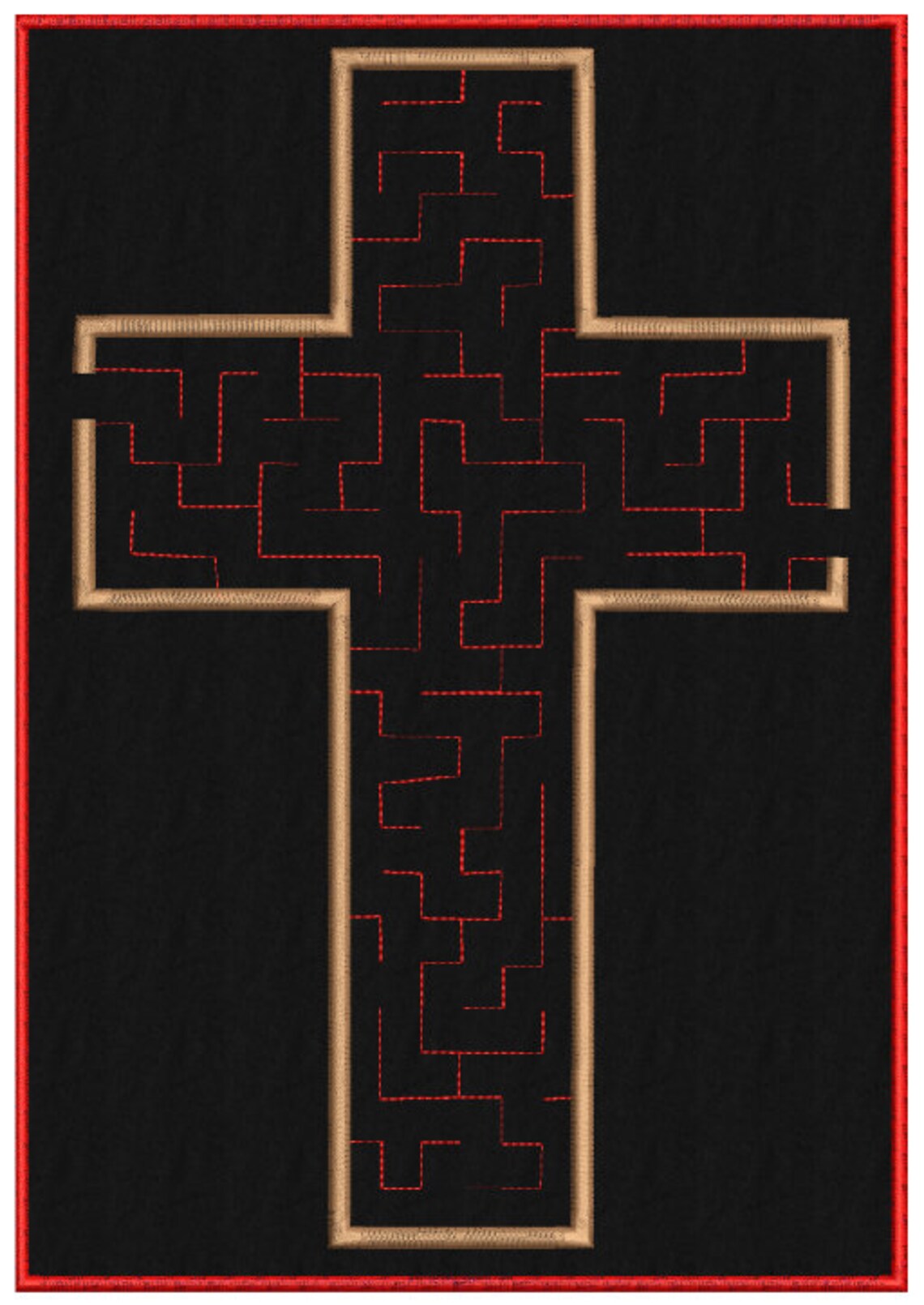 Easter Cross Maze Machine Embroidery Applique, 4 Sizes, 8 Formats (pes ...