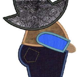 Cowboy Sam Machine Embroidery Applique Design,4 Sizes,8 Formats(dst,exp ...