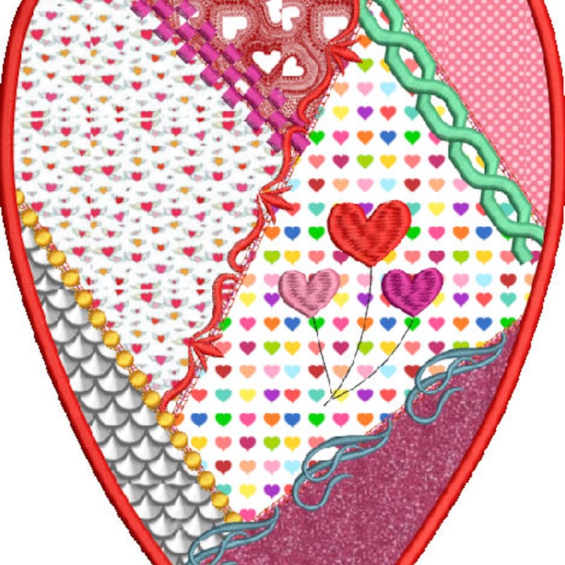 Crazy Quilt Hearts - Etsy