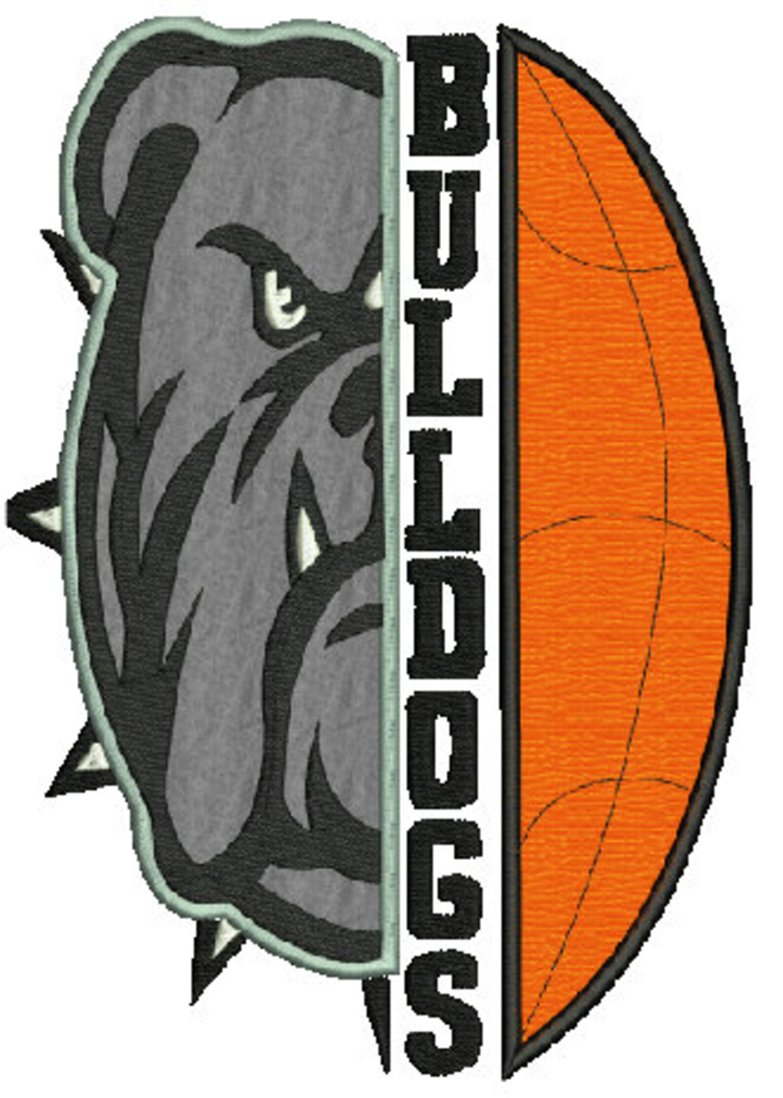 Set of 4 Sports Bulldog Machine Embroidery Applique, 4 Sizes, 8 Formats ...