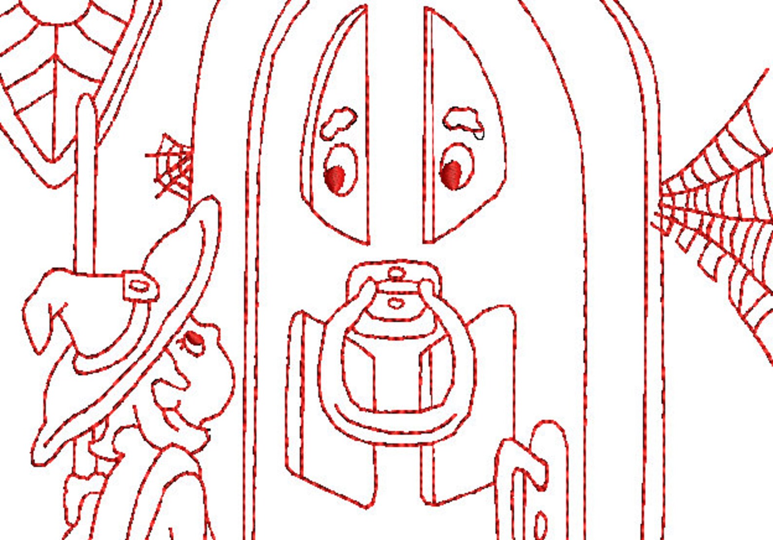 Halloween Trick or Treat Machine Embroidery Redwork4 Sizes8 - Etsy