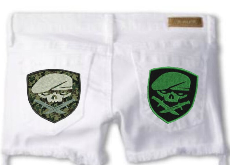 Skull Army Knife Patch Pattern Applique 6 Sizes 8 - Etsy